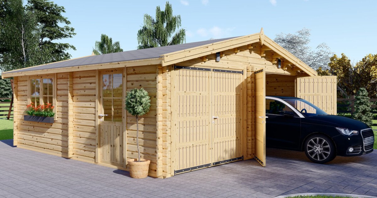 Houten garages van 6x6 m voor meerdere auto's